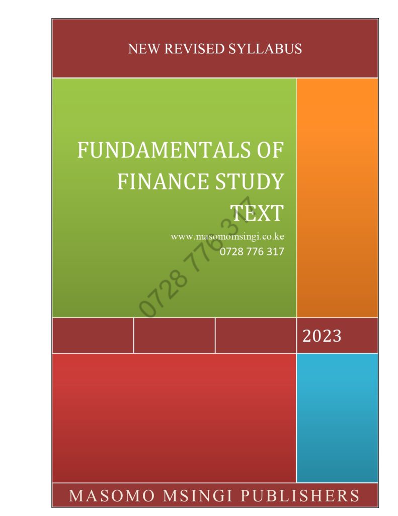ATD NOTES – FUNDAMENTALS OF FINANCE NOTES – MASOMO MSINGI PUBLISHERS