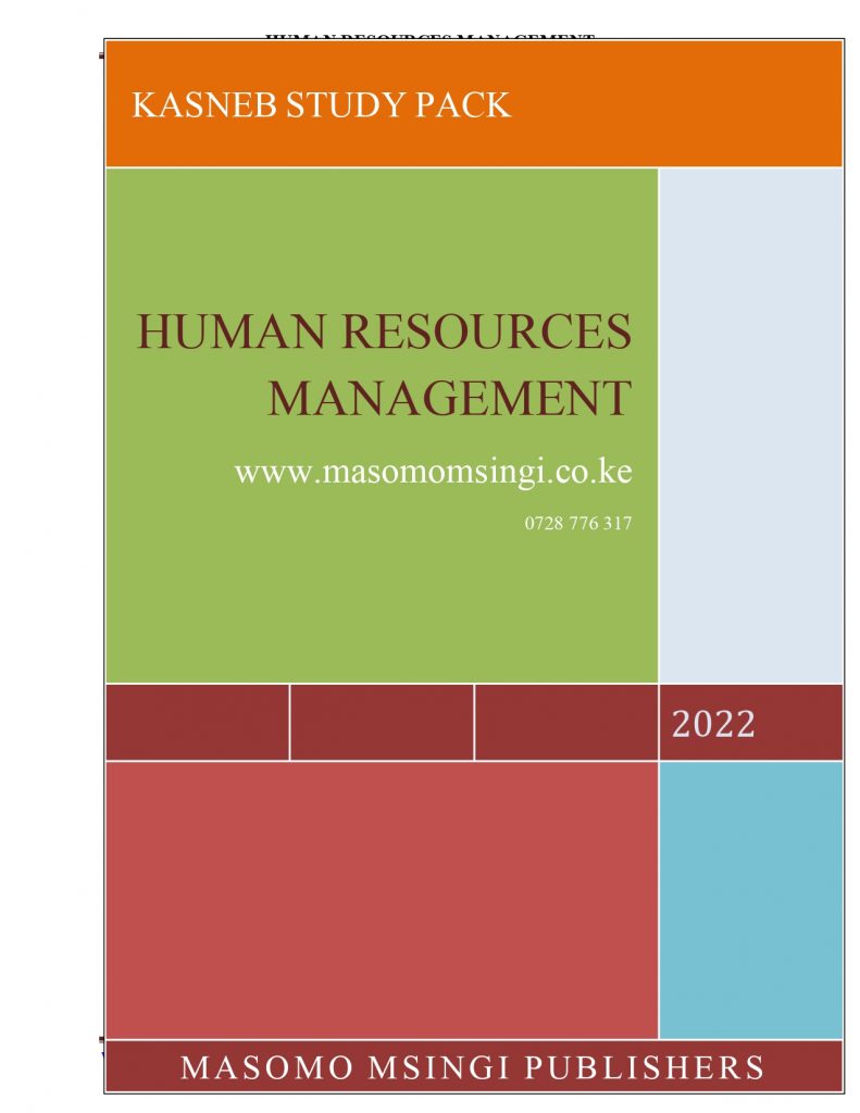 HUMAN RESOURCES MANAGEMENT KASNEB NOTES – MASOMO MSINGI PUBLISHERS
