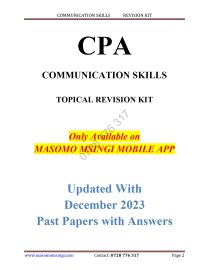 KASNEB RESOURCES – Notes, Revision Kits and Past Papers – MASOMO MSINGI ...