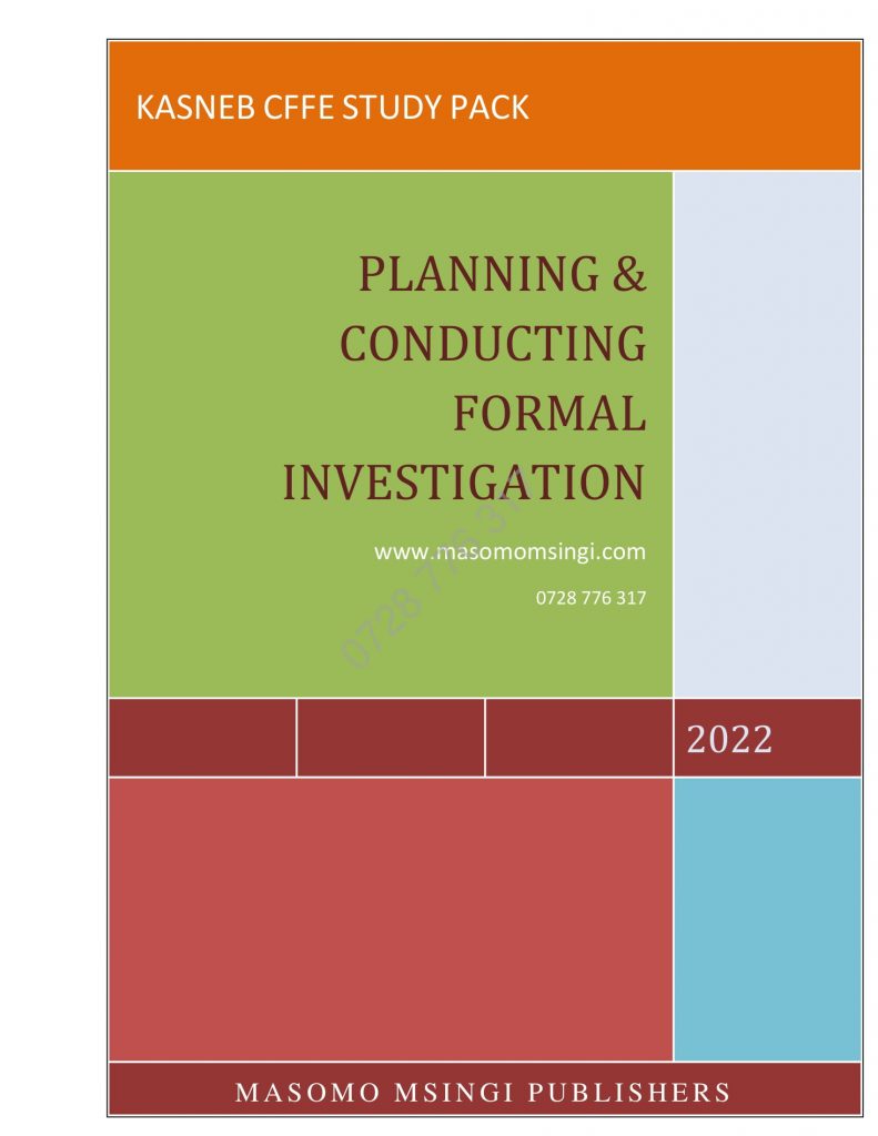 CFFE – Planning And Conducting Formal Investigation Notes – MASOMO ...