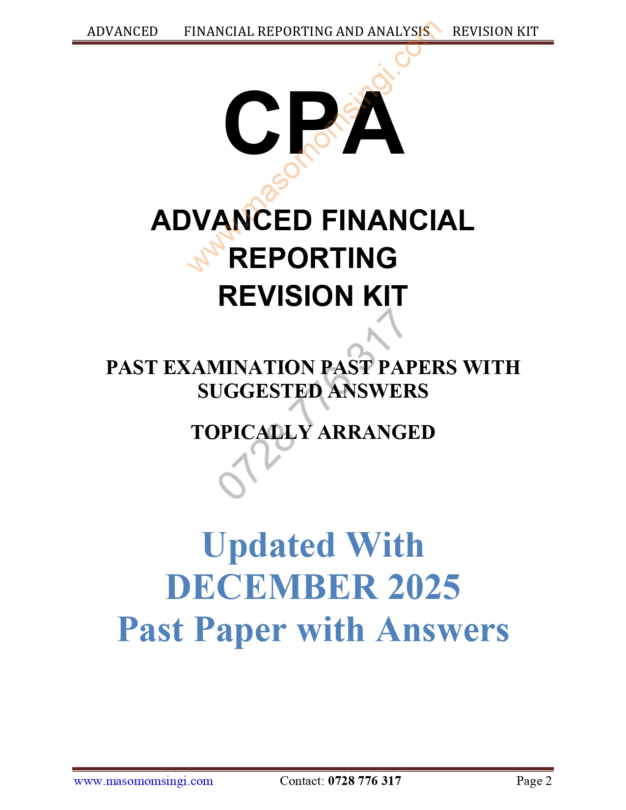 Certified Public Accountants (CPA) Revision Kits - Masomo Msingi kasneb ...